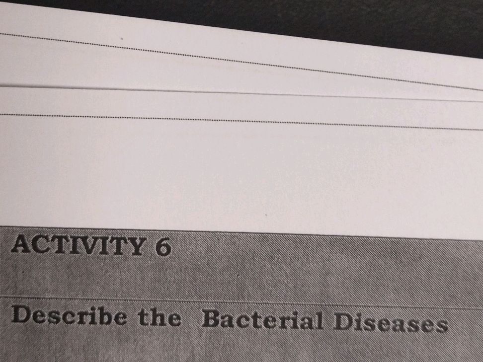 ACTIVITY 6 Describe the Bacterial Diseases | StudyX