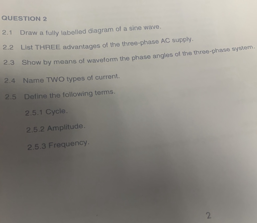 2.1 Draw a fully labelled diagram of a sine | StudyX