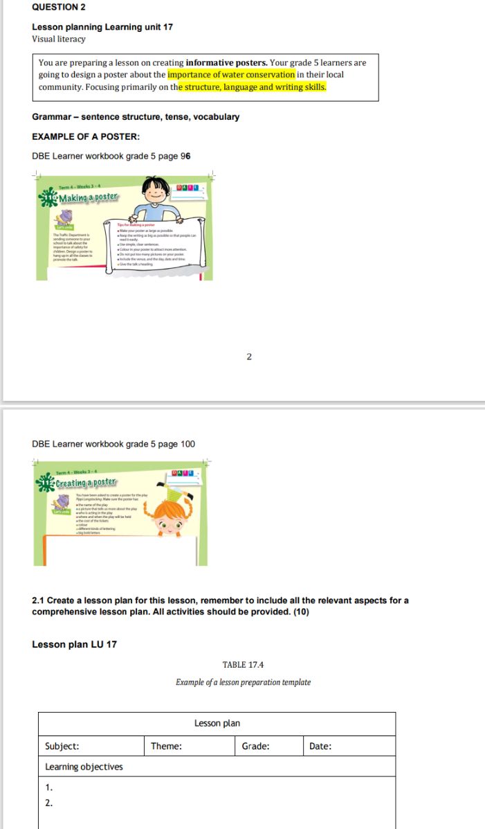 You are preparing a lesson on creating | StudyX