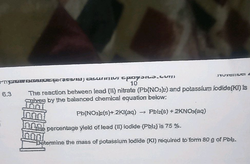 The reaction between lead (II) nitrate | StudyX