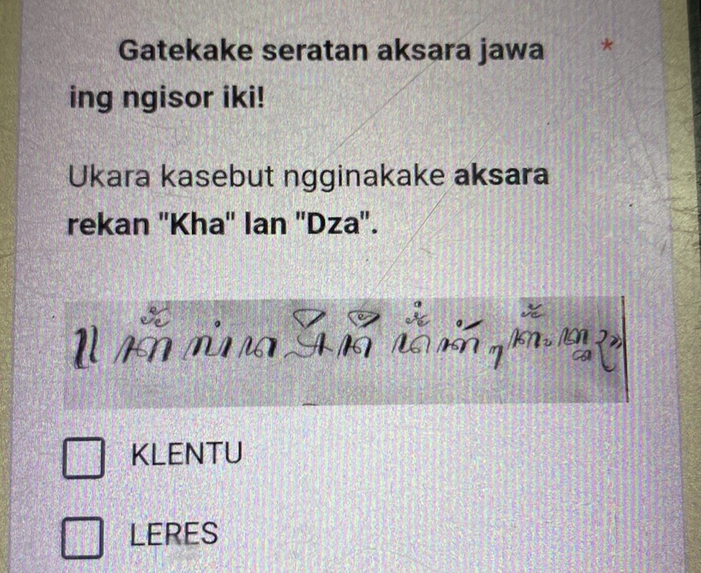 Gatekake seratan aksara jawa ing ngisor iki! | StudyX
