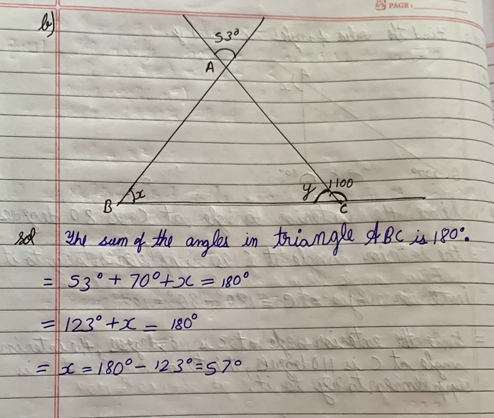 The sum of the angles in triangle ABC is | StudyX