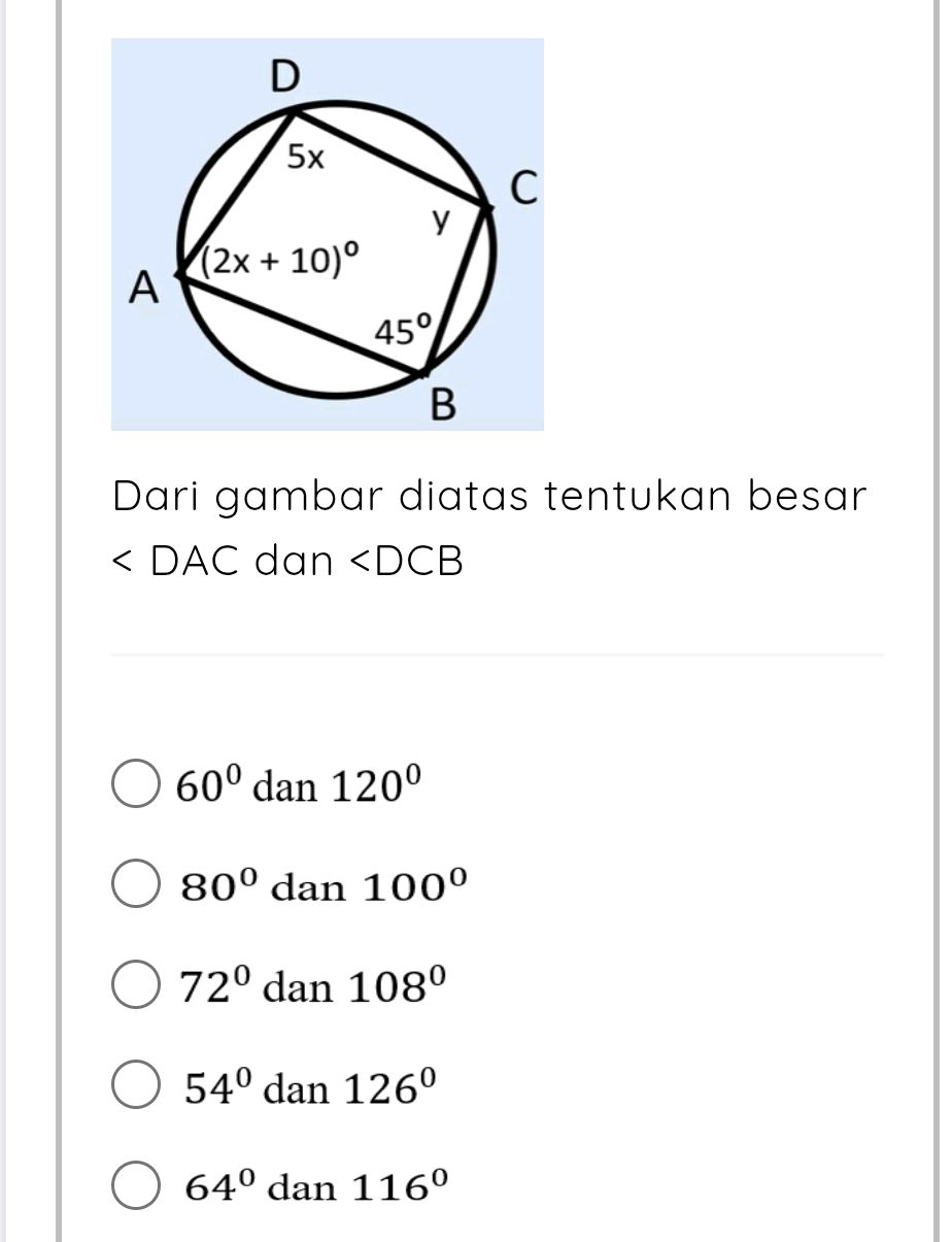 Given the diagram of a cyclic quadrilateral | StudyX