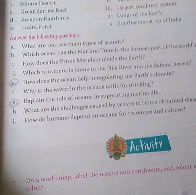 a. What are the two main types of islands? | StudyX