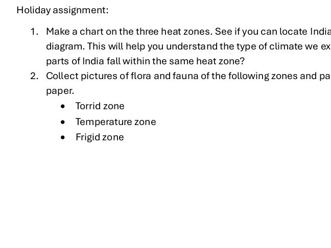 1. Make a chart on the three heat zones. See | StudyX