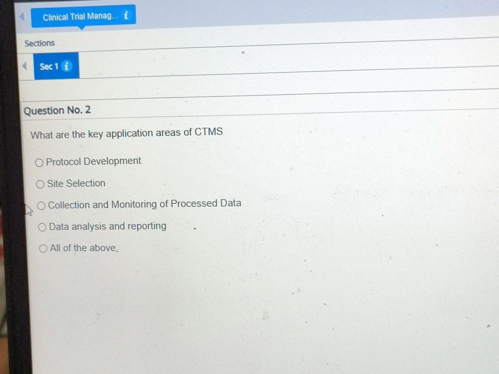 What are the key application areas of CTMS? | StudyX