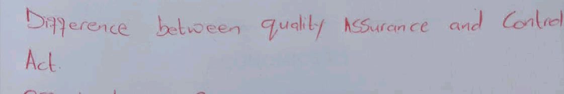 Difference between quality Assurance and | StudyX