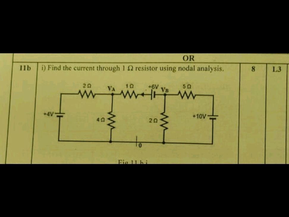 Find the current through 1 $ $ resistor | StudyX