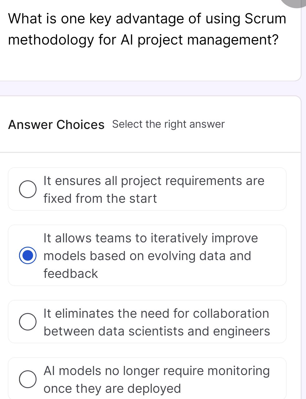 What is one key advantage of using Scrum | StudyX