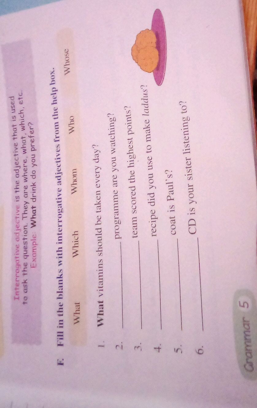 F. Fill in the blanks with interrogative | StudyX