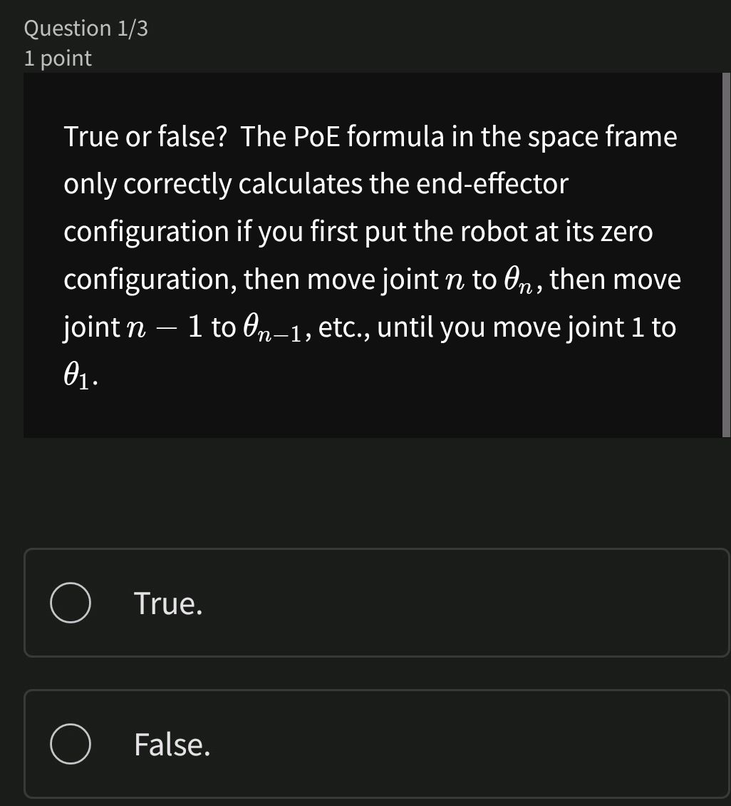 True or false? The PoE formula in the space