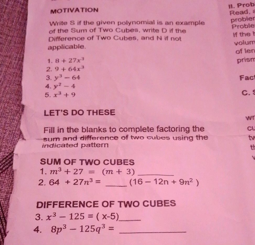 MOTIVATION Write S if the given polynomial | StudyX