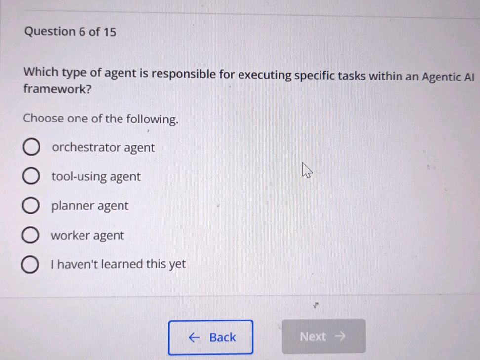 Question 6 of 15 Which type of agent is