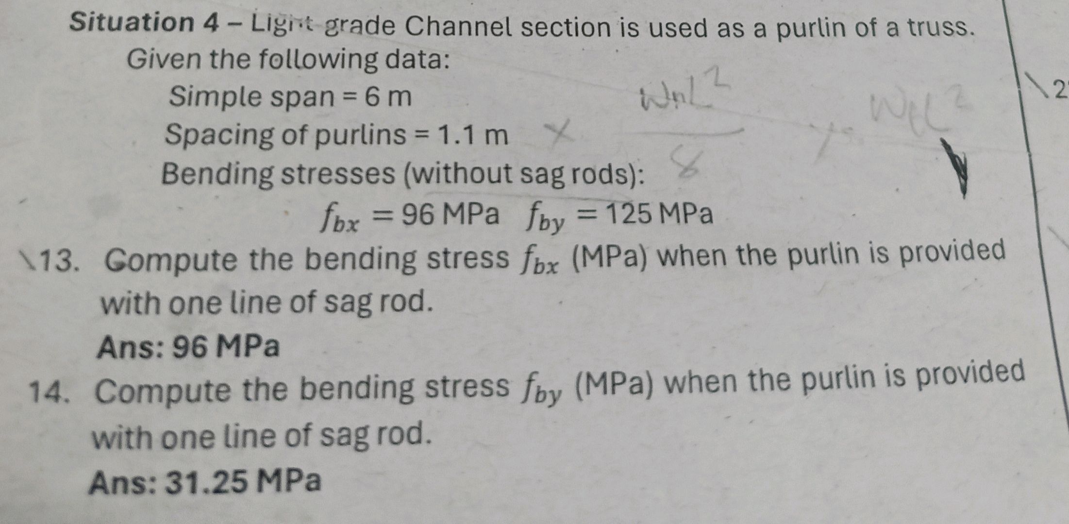 Given the following data: Simple span = 6 m | StudyX