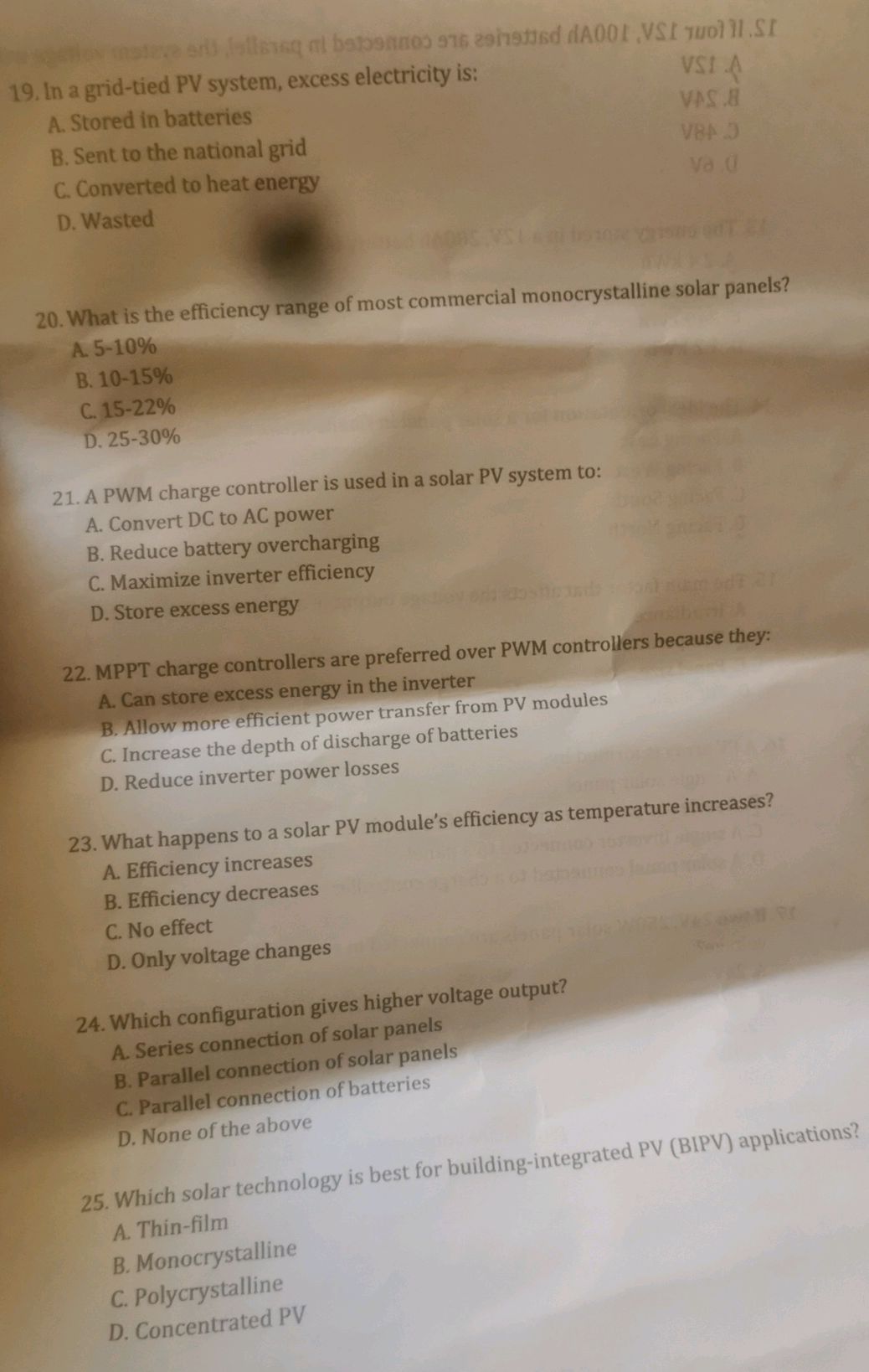 19. In a grid-tied PV system, excess | StudyX