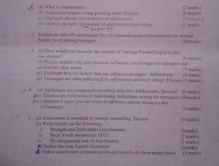 (a) What is Adolescence (b) Adolescent means | StudyX