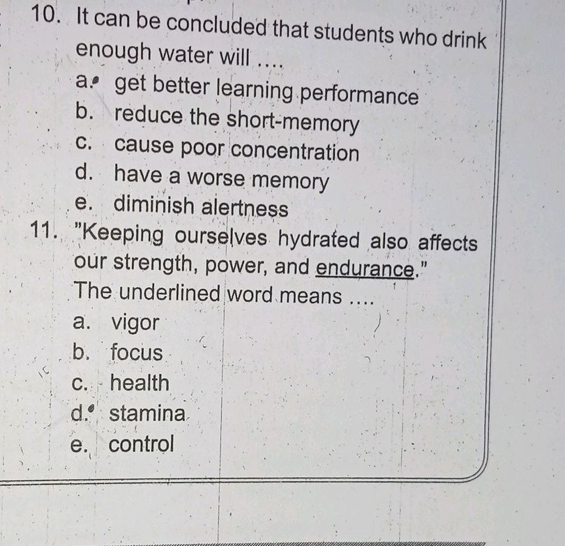 10. It can be concluded that students who | StudyX