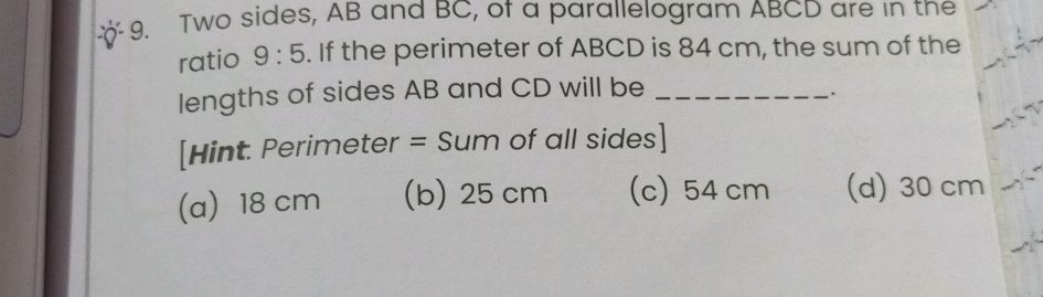 9. Two sides, AB and BC, of a parallelogram | StudyX