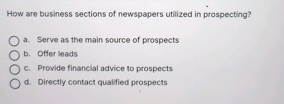 How are business sections of newspapers | StudyX