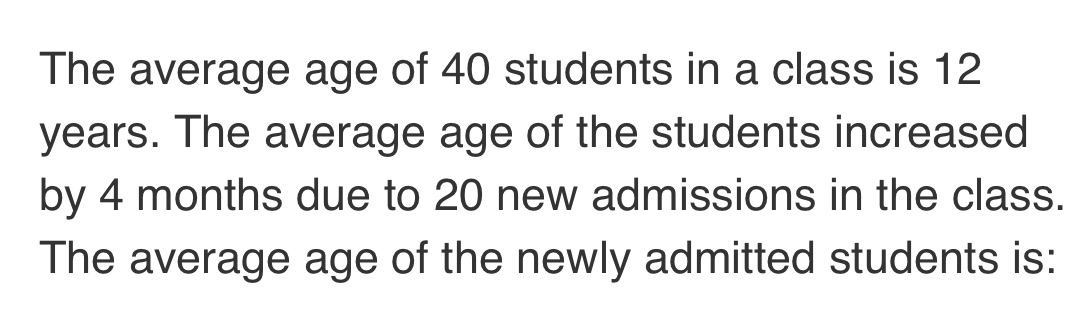The average age of 40 students in a class is | StudyX
