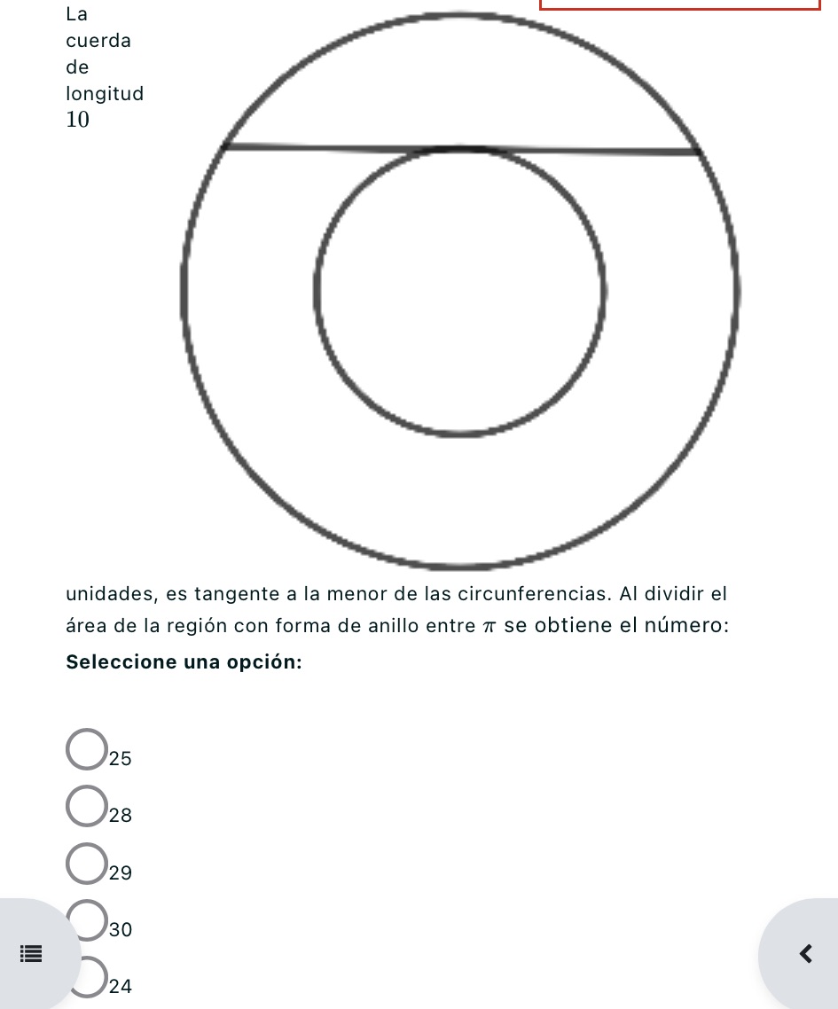 La cuerda de longitud 10 unidades, es | StudyX