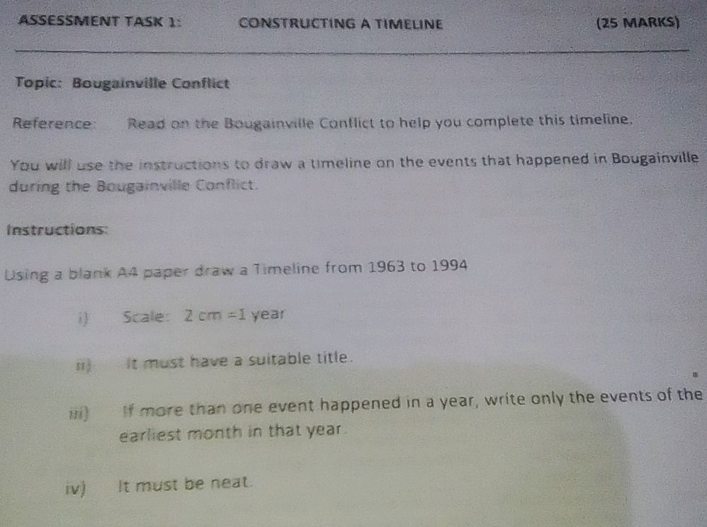 ASSESSMENT TASK 1: CONSTRUCTING A TIMELINE | StudyX