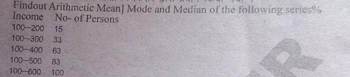 Findout Arithmetic Mean] Mode and Median of | StudyX