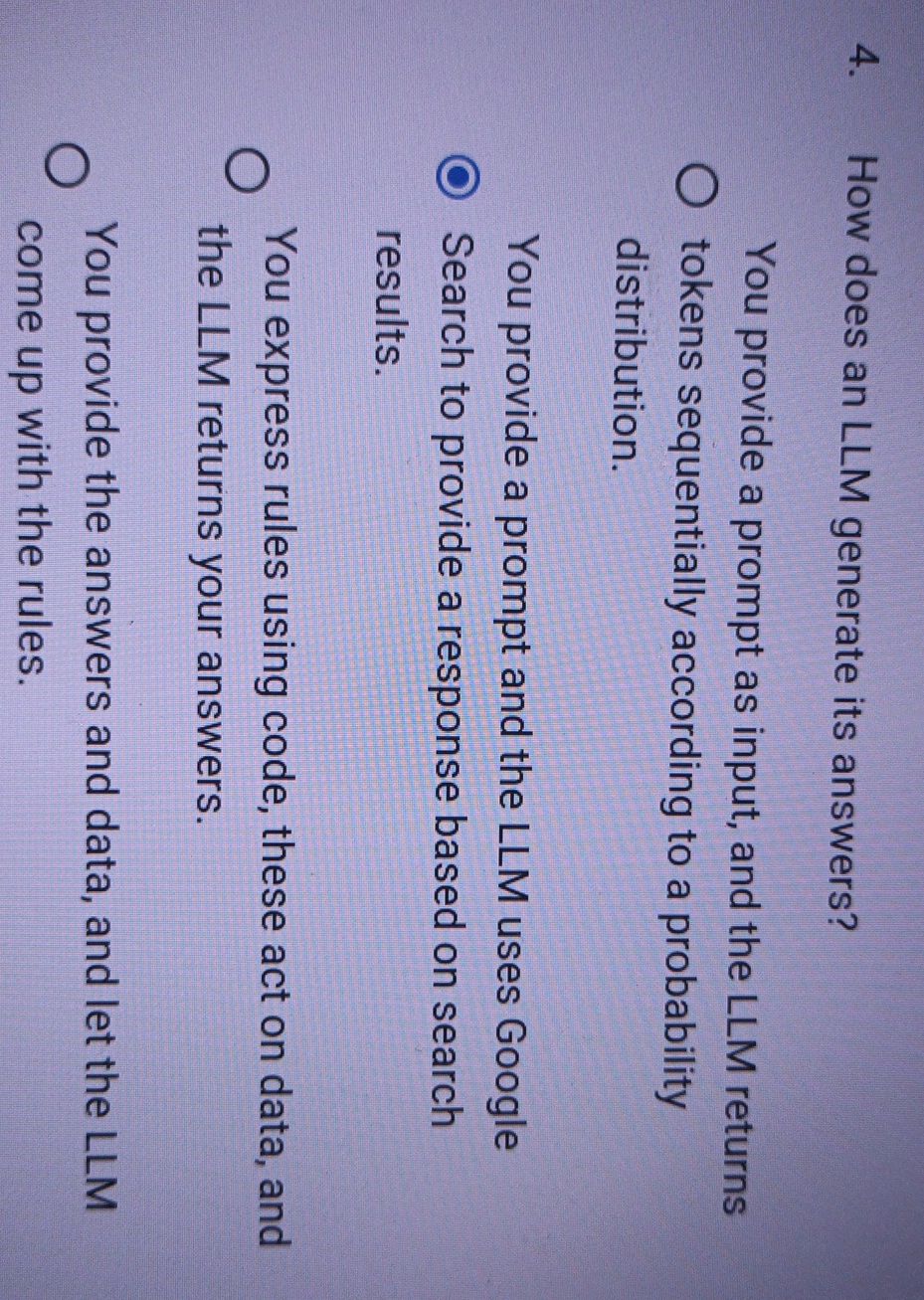 4. How does an LLM generate its answers? | StudyX