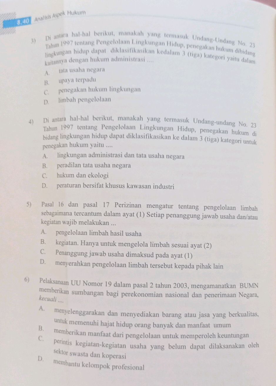 3) Di antara hal-hal berikut, manakah yang | StudyX