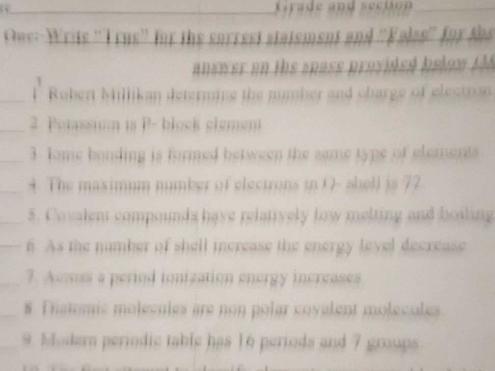 Write "True" for the correct statement and | StudyX