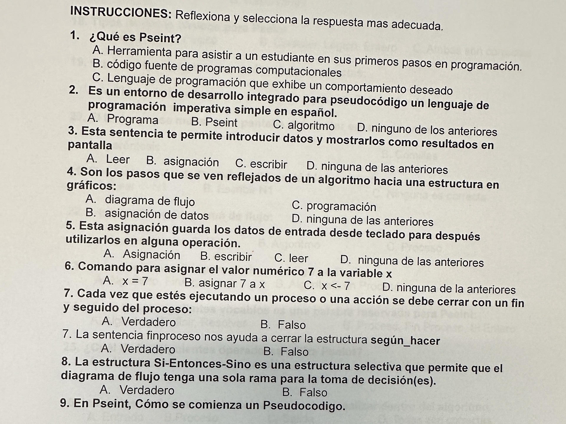 1. ¿Qué es Pseint? A. Herramienta para | StudyX