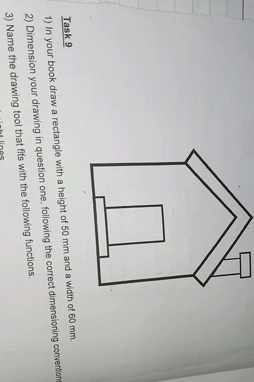 Task 9 1) In your book draw a rectangle | StudyX