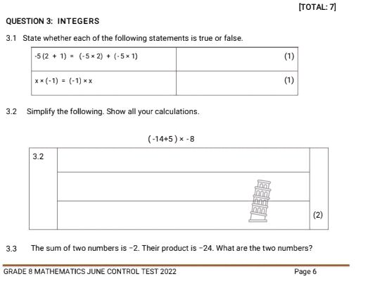 3.1 State whether each of the following | StudyX