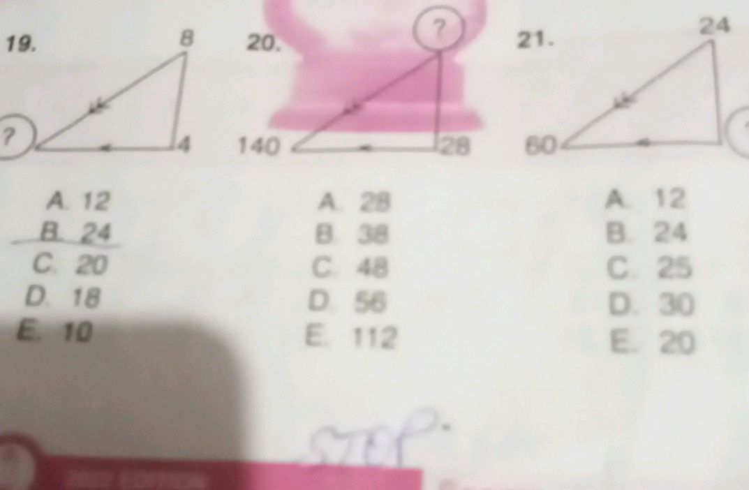 19. A triangle with sides labeled 8 and 4. | StudyX