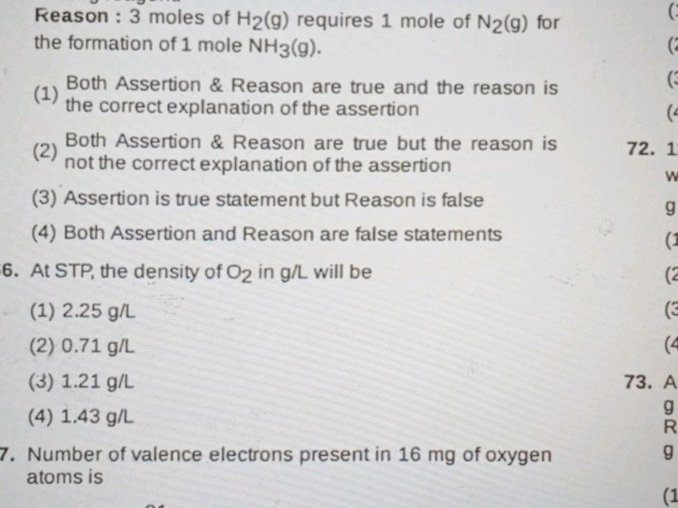 Reason: 3 moles of H2(g) requires 1 mole of | StudyX