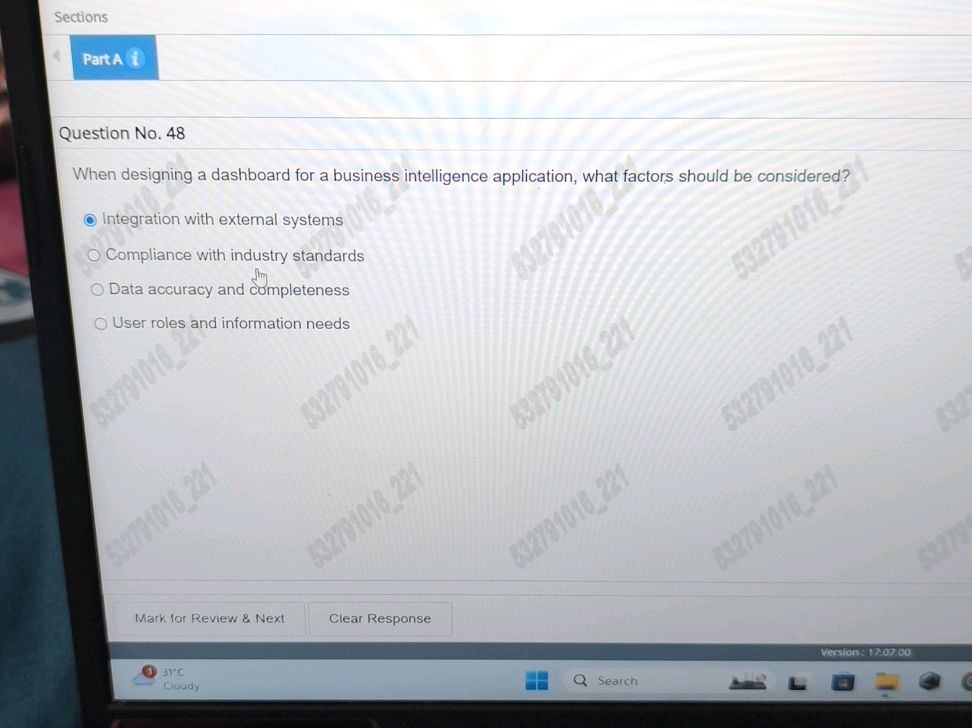 Question No. 48 When designing a dashboard | StudyX