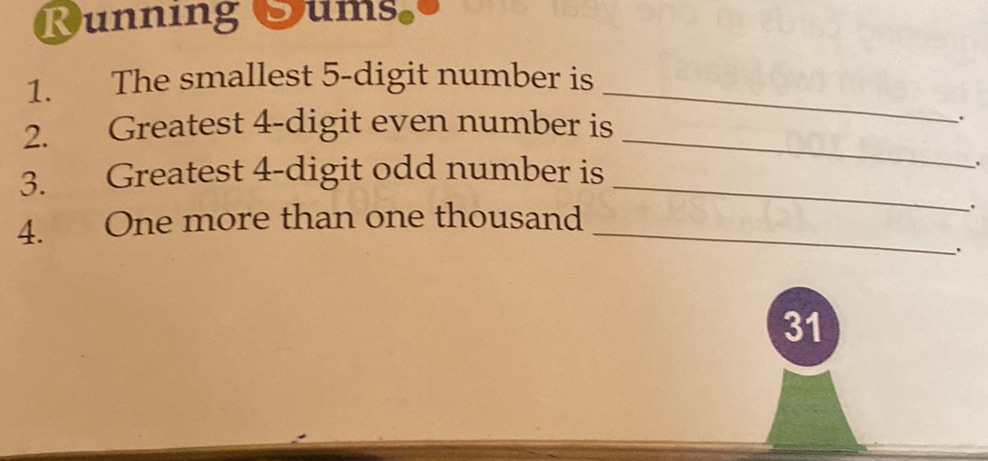 1. The smallest 5-digit number is 2. | StudyX