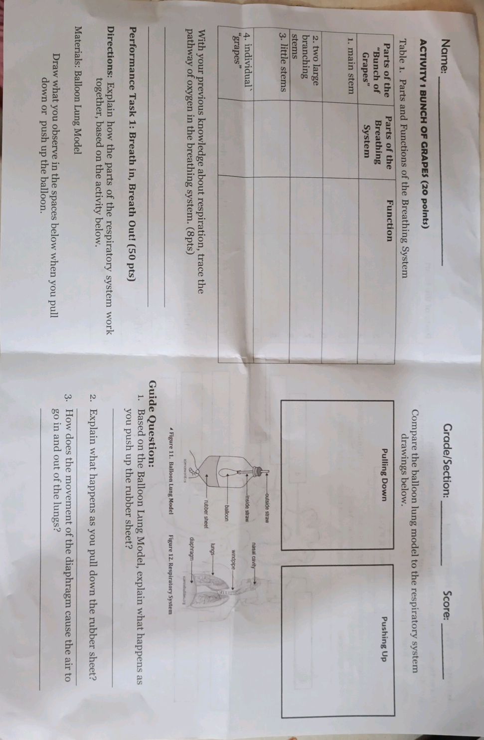 Table 1. Parts and Functions of the | StudyX