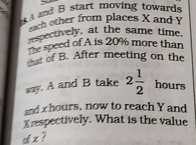 A and B start moving towards each other from | StudyX