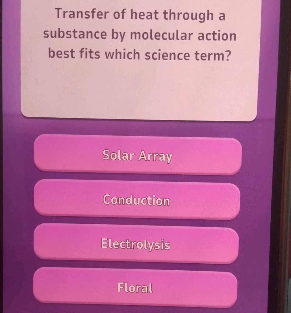 Transfer of heat through a substance by | StudyX