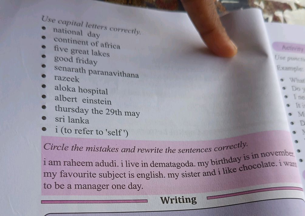 Use capital letters correctly. * national | StudyX