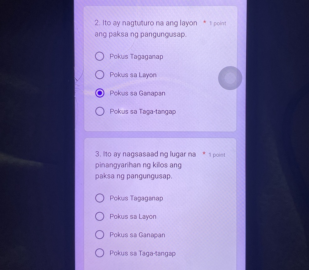 2. Ito ay nagtuturo na ang layon * 1 point | StudyX