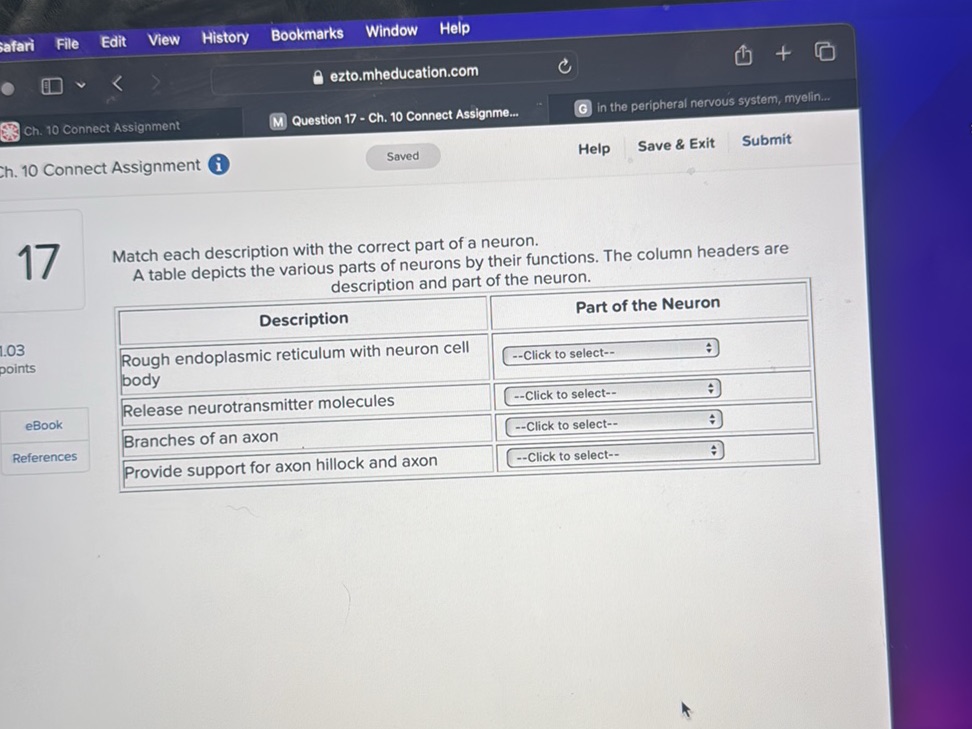 Match each description with the correct part | StudyX