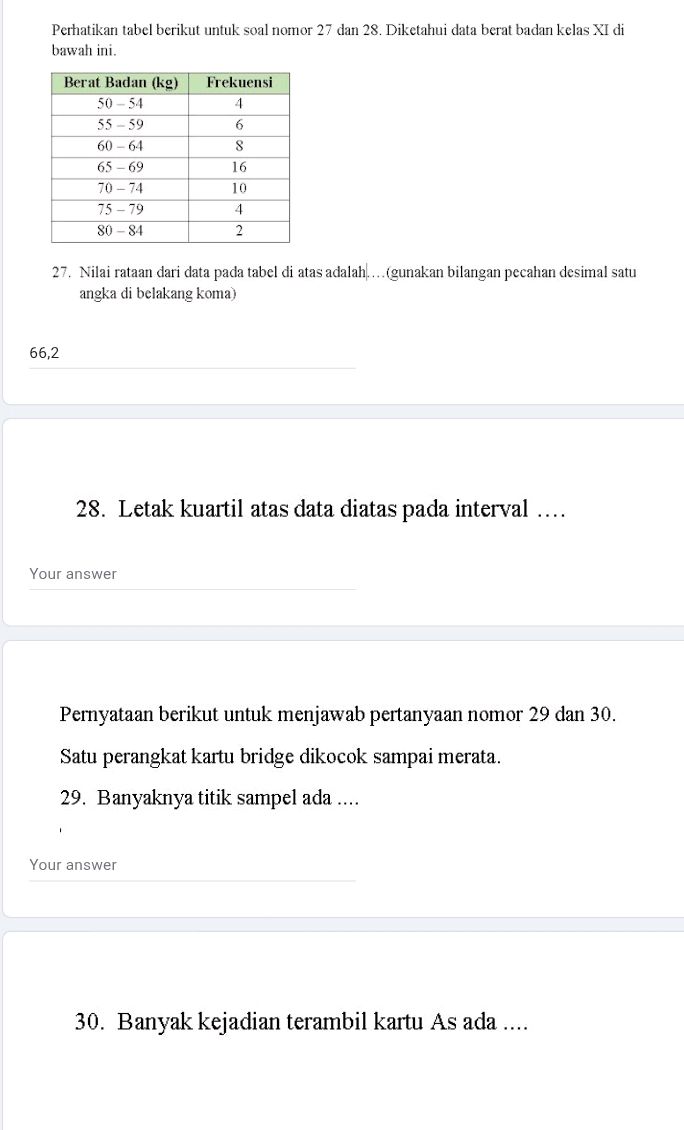 Perhatikan tabel berikut untuk soal nomor 27 | StudyX