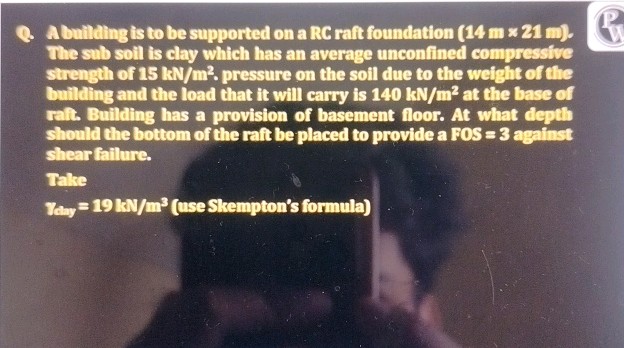 A builting is to be supported on a RC raft