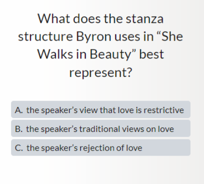 What does the stanza structure Byron uses | StudyX