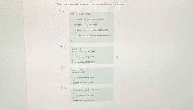 Which code snippet will cause an error due | StudyX