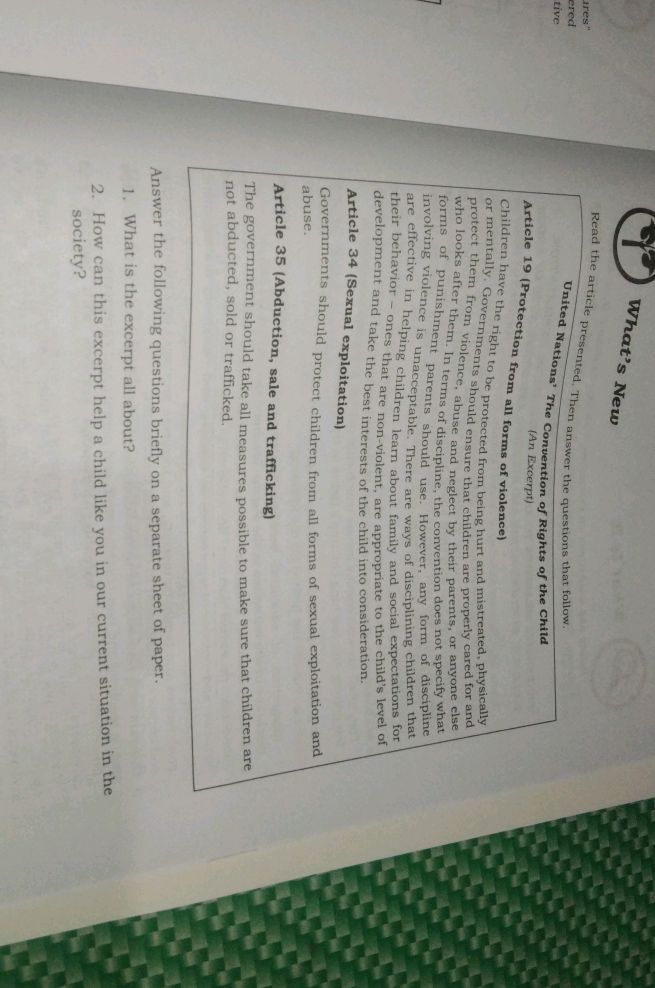 Whats New Read the article presented Then | StudyX