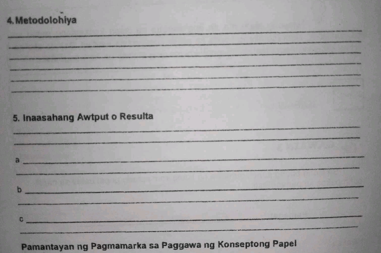 4 Metodolohiya 5 Inaasahang Awtput o | StudyX