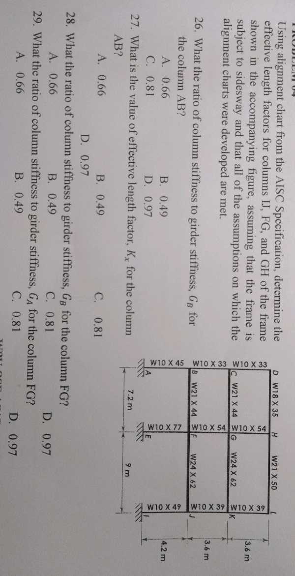 Using alignment chart from the AISC | StudyX